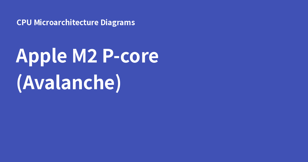 Apple M2 P-core (Avalanche) - CPU Microarchitecture Diagrams