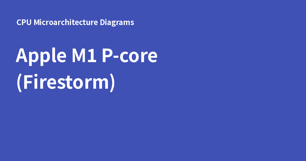Apple M1 P-core (Firestorm) - CPU Microarchitecture Diagrams