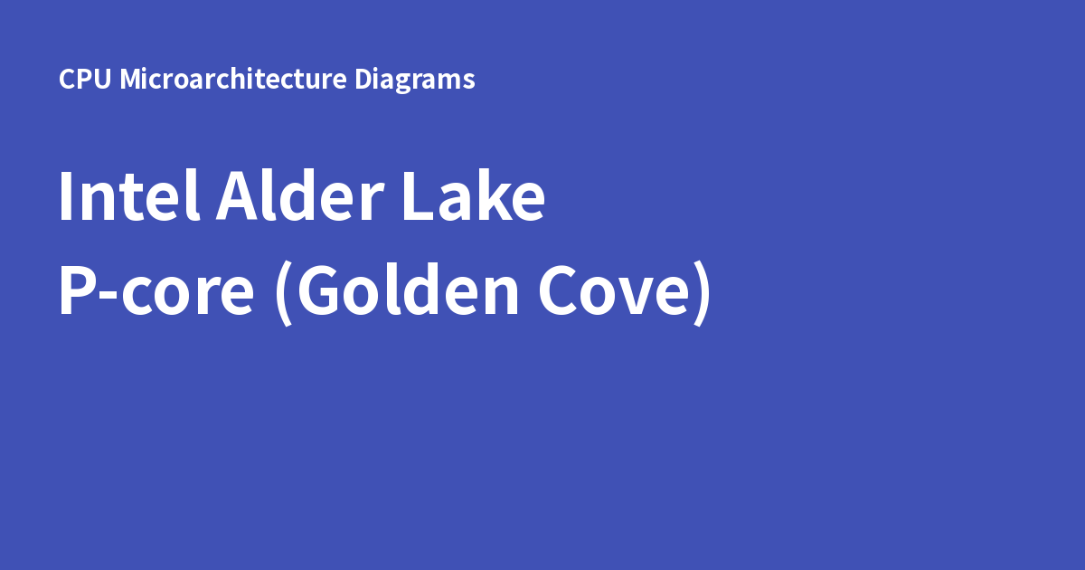 Intel Alder Lake P-core (Golden Cove) - CPU Microarchitecture Diagrams